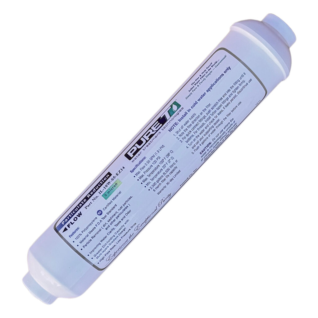 Inline PureT IL-10W-S5-EZ14 Sediment Water Filter – 5 Micron | 2″ × 10 ...